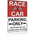 Boys Gifts Vintage Race Car Parking Only Tin Sign for Boys Bedroom Man ...