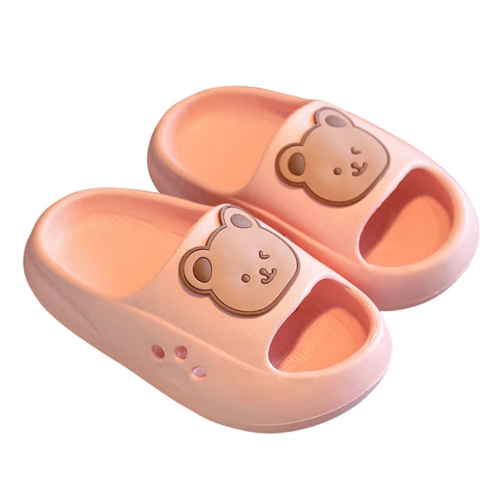 Boys Girl Cute Bear Slides Non-Slip Novelty Open Toe Sandals Extremely Comfy Cushioned Thick ...