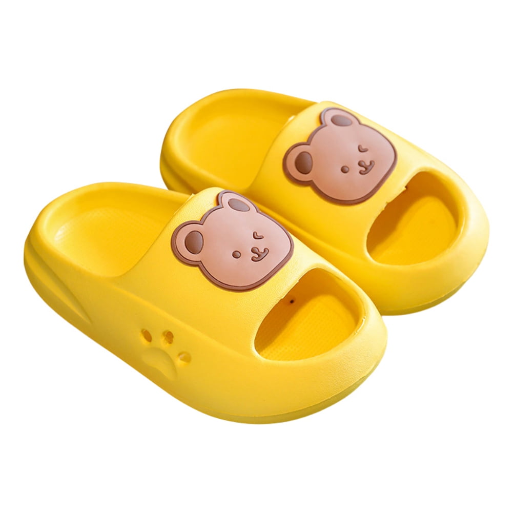 Boys Girl Cute Bear Slides Non-Slip Novelty Open Toe Sandals Extremely Comfy Cushioned Thick ...