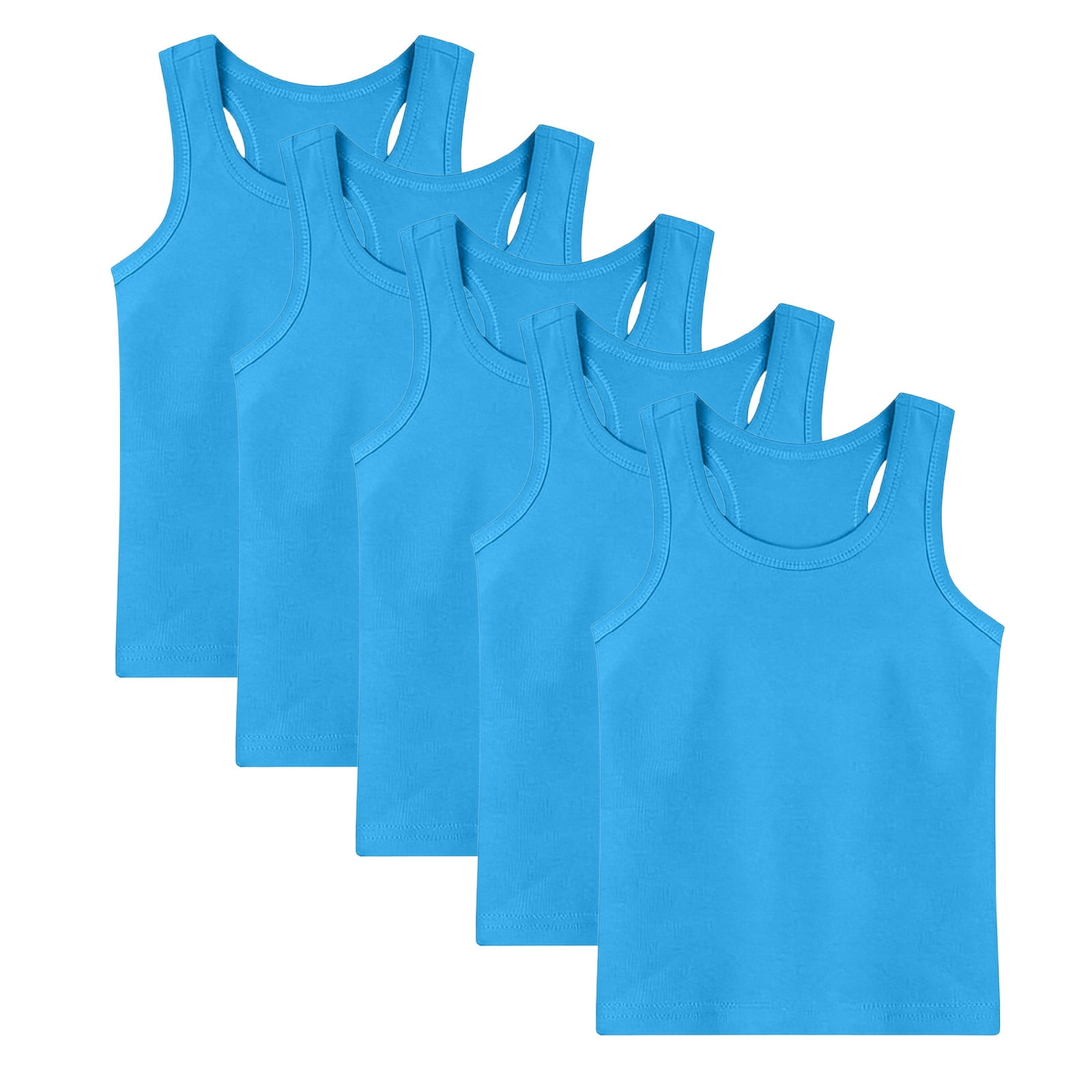 Boys & Girls 1-13 Years 5-Pack Summer Solid Color Sleeveless Crew Neck ...
