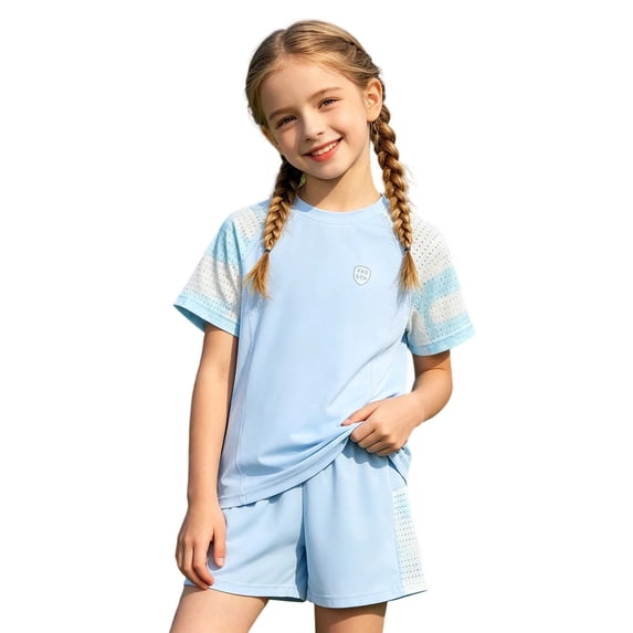 Boys & Girls' 2-Piece Athletic Sports Set -Summer Activewear Breathable ...