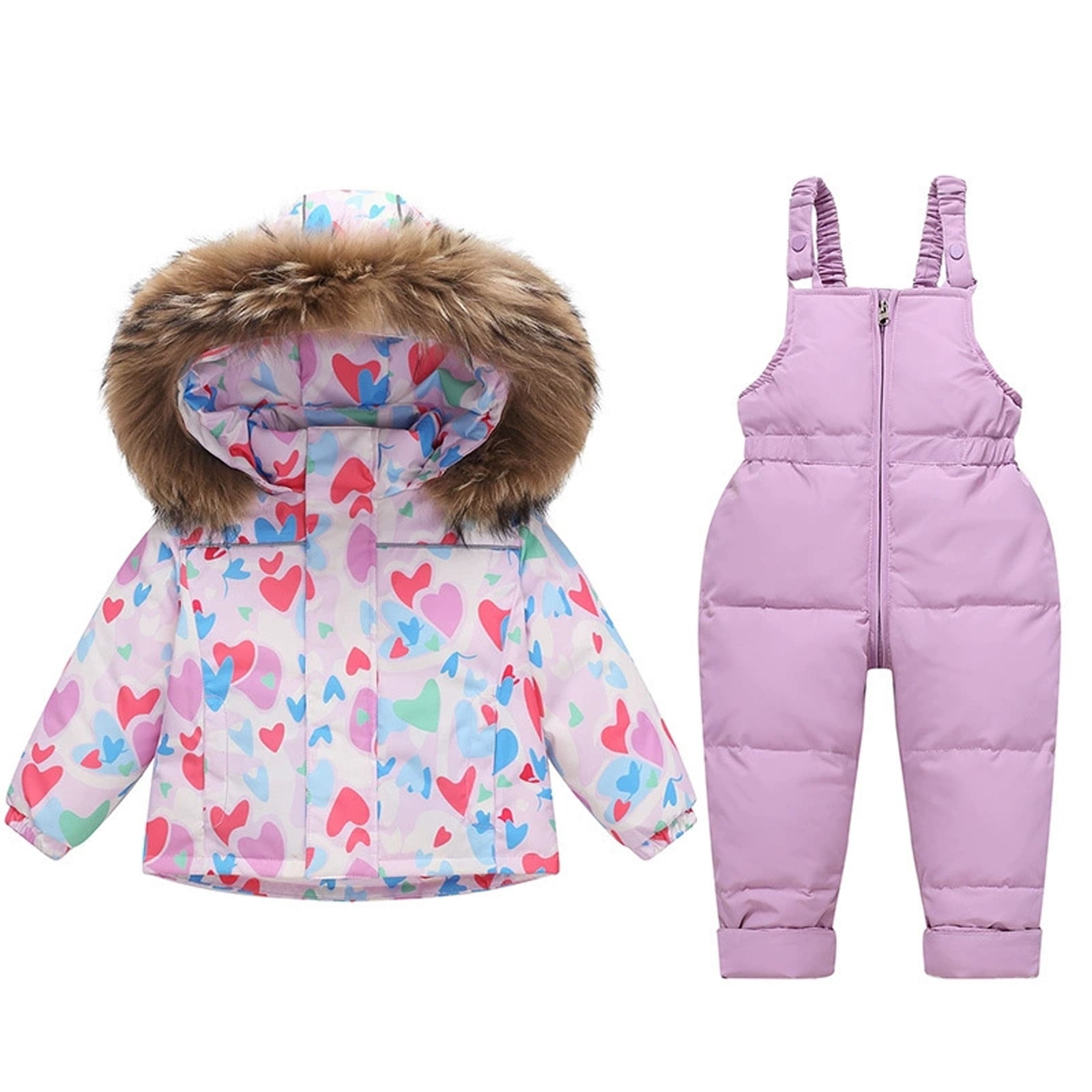 Boys Girls 2 Piece Snowsuit Kids Insulated Snowsuit Two Piece Winter ...