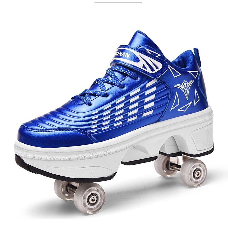 Boys Girls 2-in-1 Roller Skates & Sneakers Unisex Retractable Wheels ...