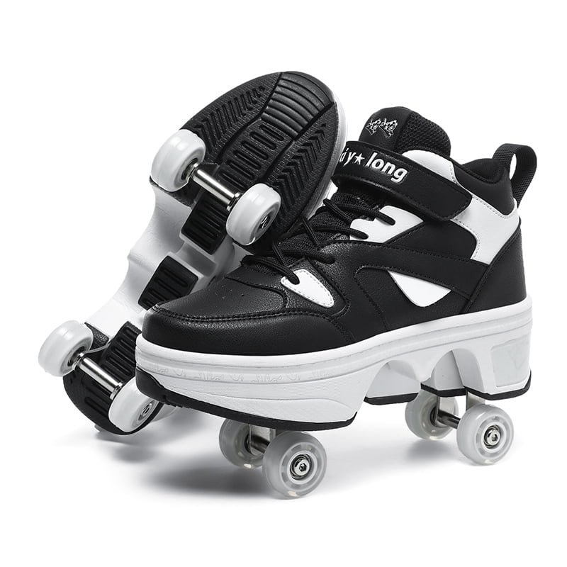Boys Girls 2-in-1 Roller Skates & Sneakers Unisex Retractable Wheels ...