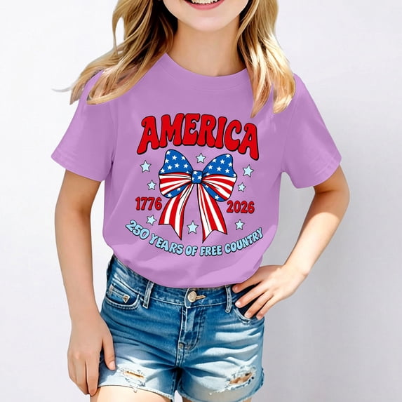 Boys Girls 4th of July Shirt American Flag T-Shirts for Kids Patriotic ...