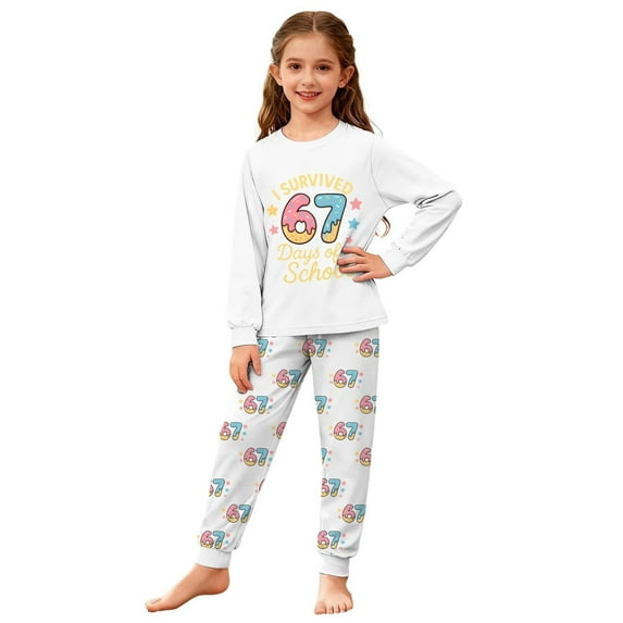 Boys Girls 67 Meme Shirts Pants Set Kids I Survived Days Of School ...