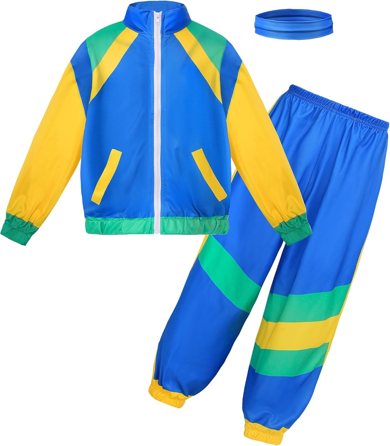 Boys Girls 80s 90s Neon Tracksuit Kids Hip Hop Costume Retro Dance ...