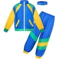 Boys Girls 80s 90s Neon Tracksuit Kids Hip Hop Costume Retro Dance ...