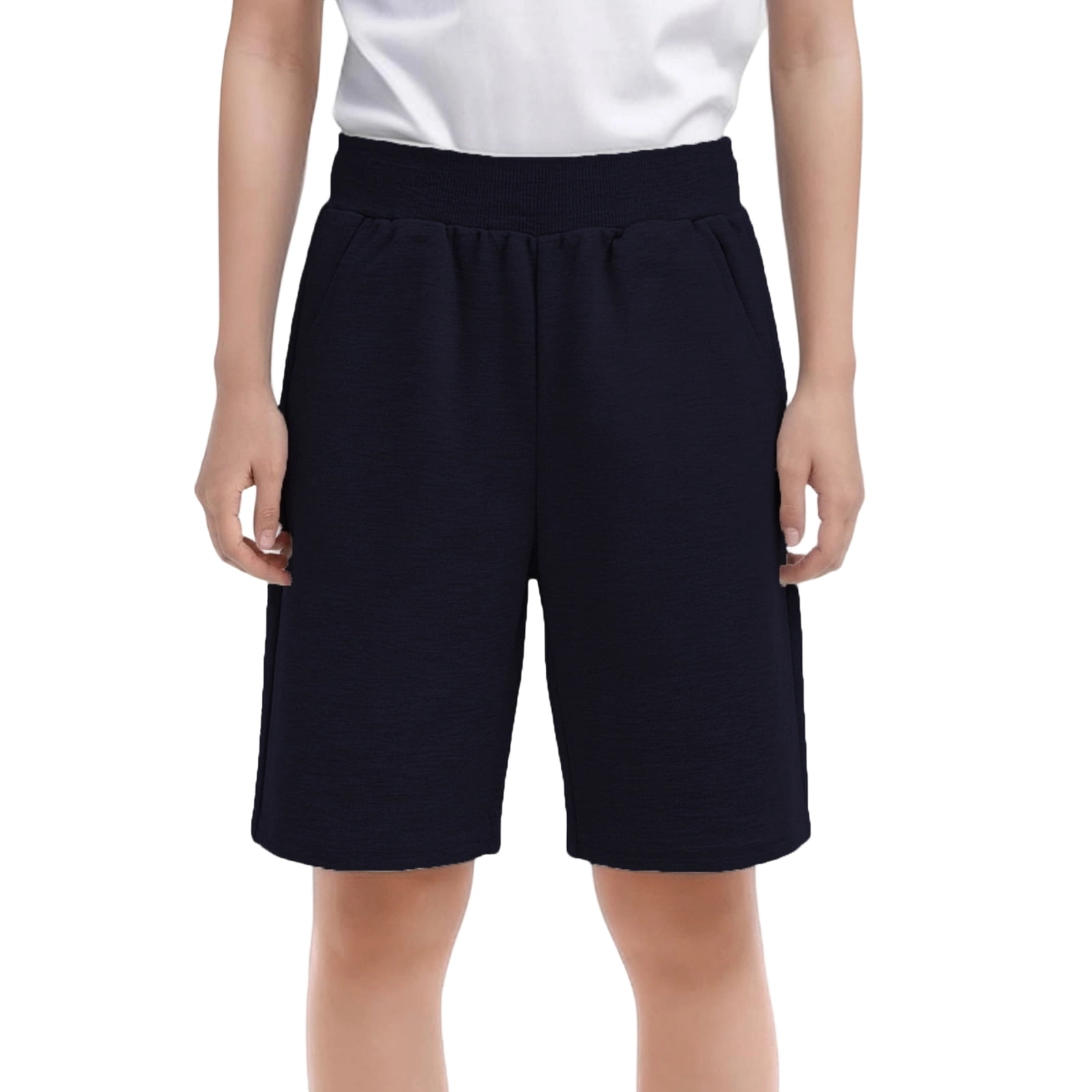 Boys Girls Active Pull-On Shorts - French Terry Cotton for Running, Gym ...