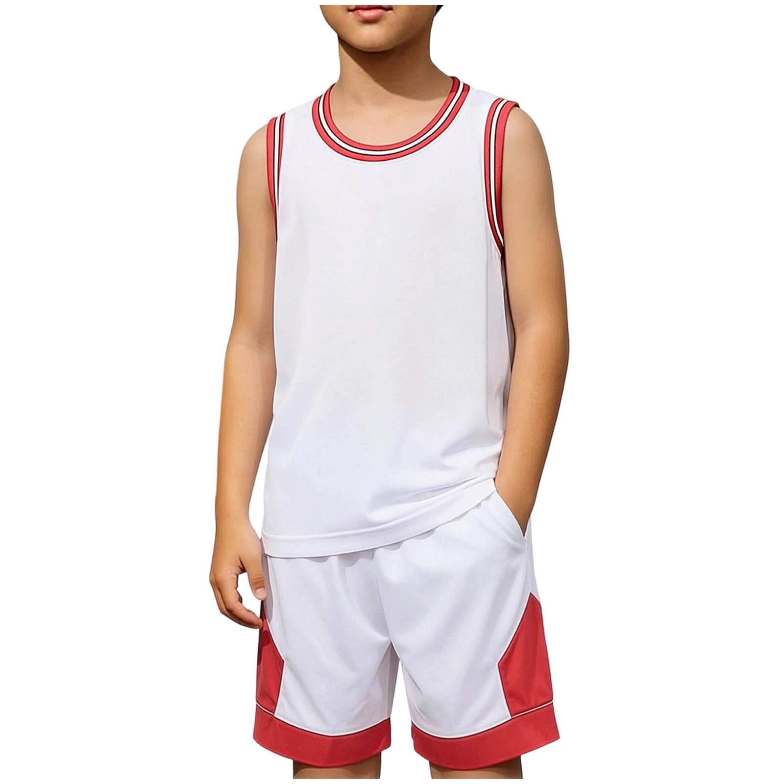 Boys' Girls Active Shorts Set 2 Pieces Athletic Jersey Tank Top and ...
