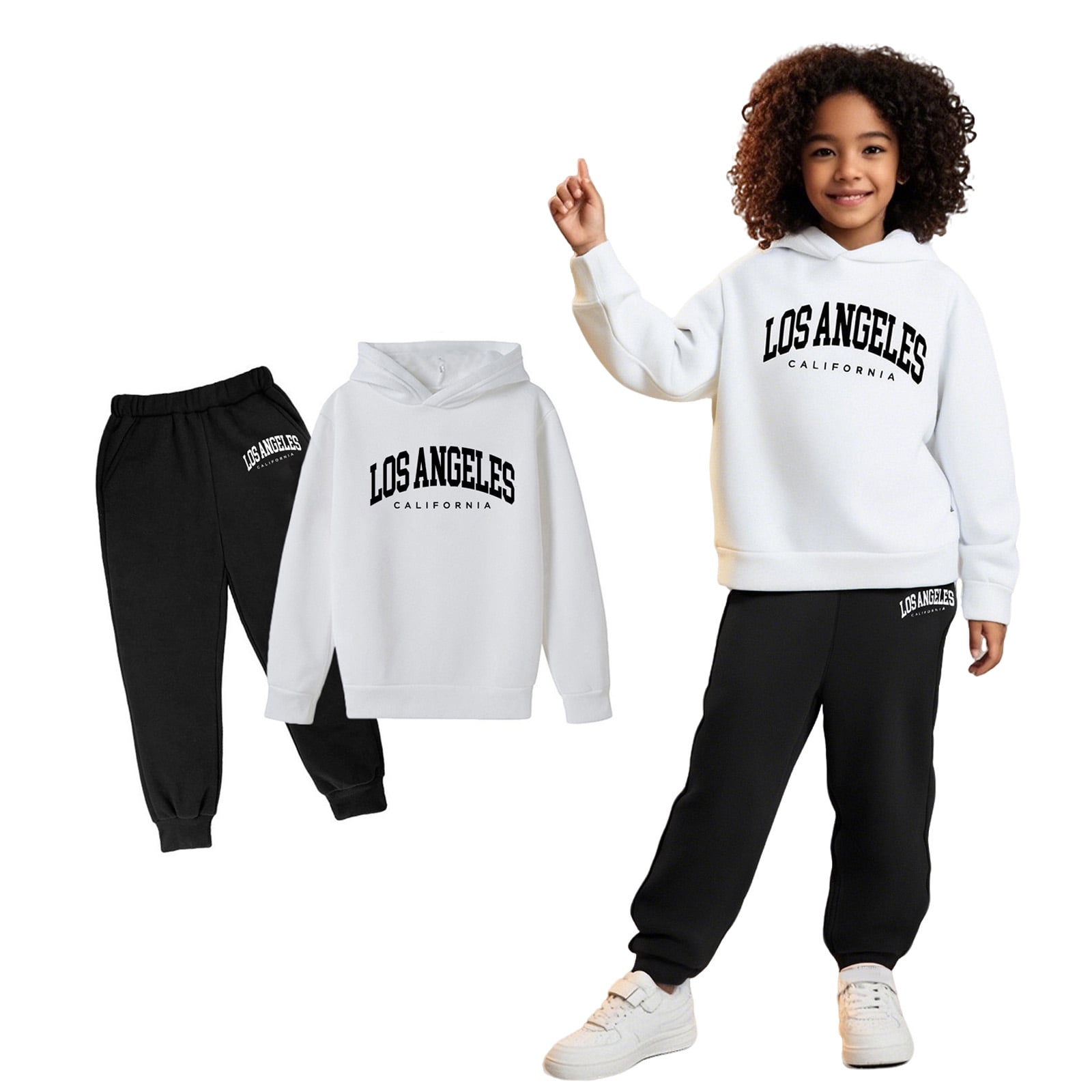 Boys Girls Active Sweatsuit 2PC Long Sleeve Letter Print Tracksuit ...