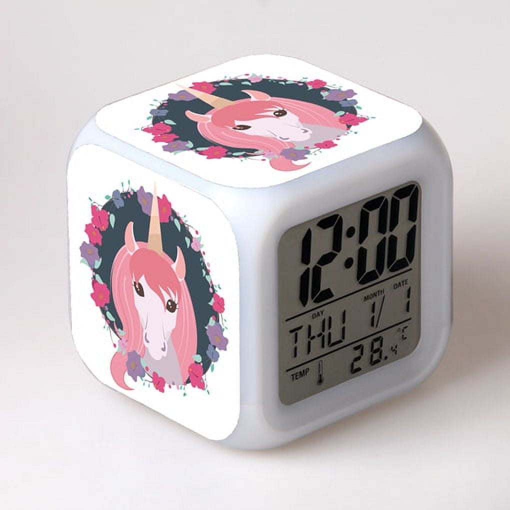 Boys Girls Alarm Clock, Unicorn Night Light Kids Alarm Clock with 4 ...