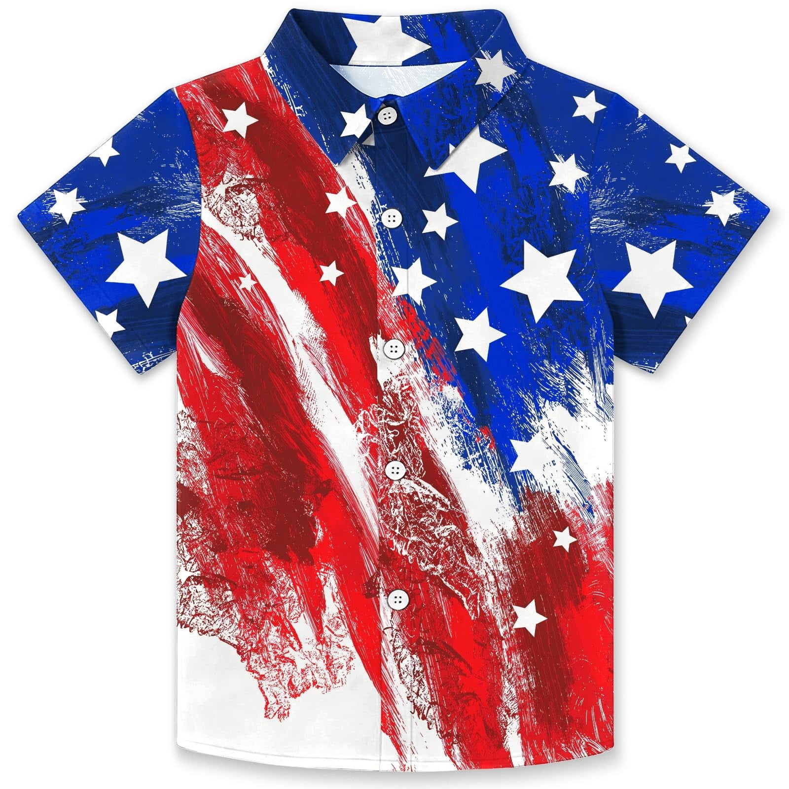 Boys Girls American Flag Shirt with Button Down Summer Funky ...