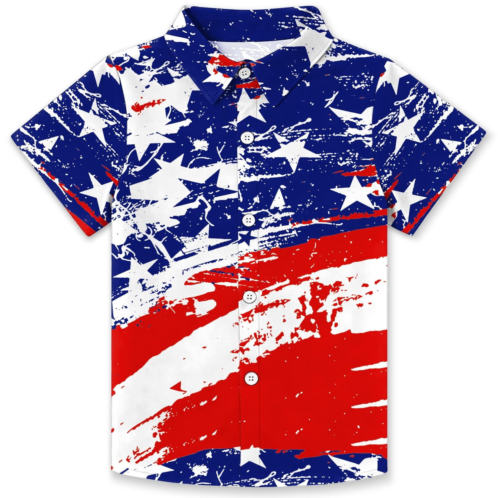 Boys Girls American Flag Shirt with Button Down Summer Funky ...