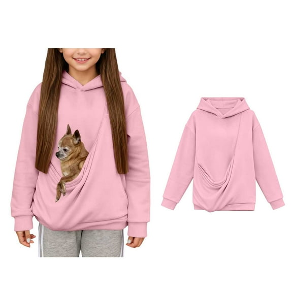 Boys Girls Animal Pouch Hoodie Pet Carrier Hoodie Long Sleeve Dog ...