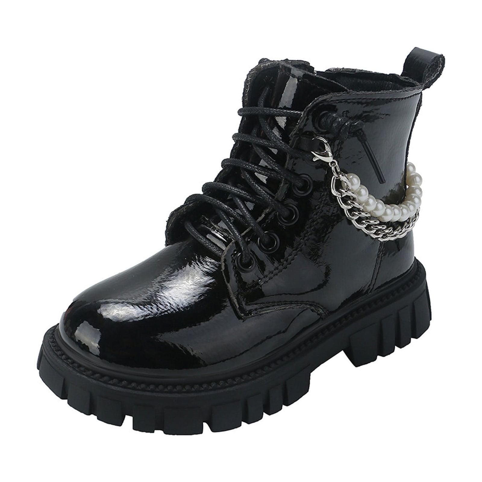 Boys Girls Ankle Boots Classic Hiking Combat Boots PU Leather Outdoor ...
