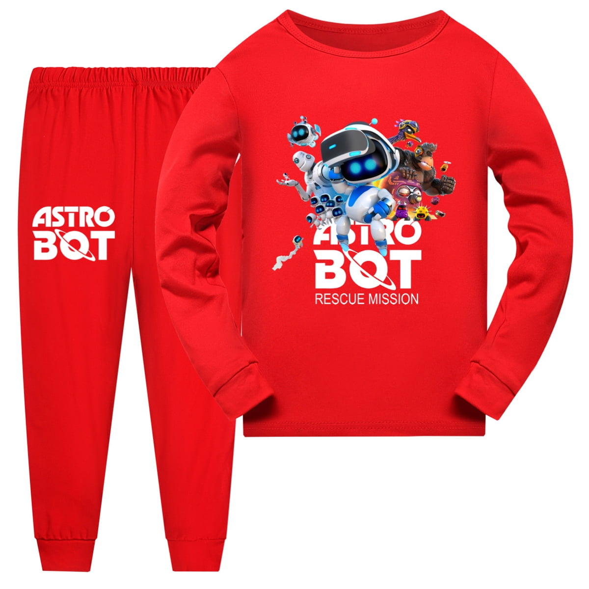 Boys Girls Astro Bot 2-Piece Cartoon Graphics Pyjamas Pjs Video Game ...