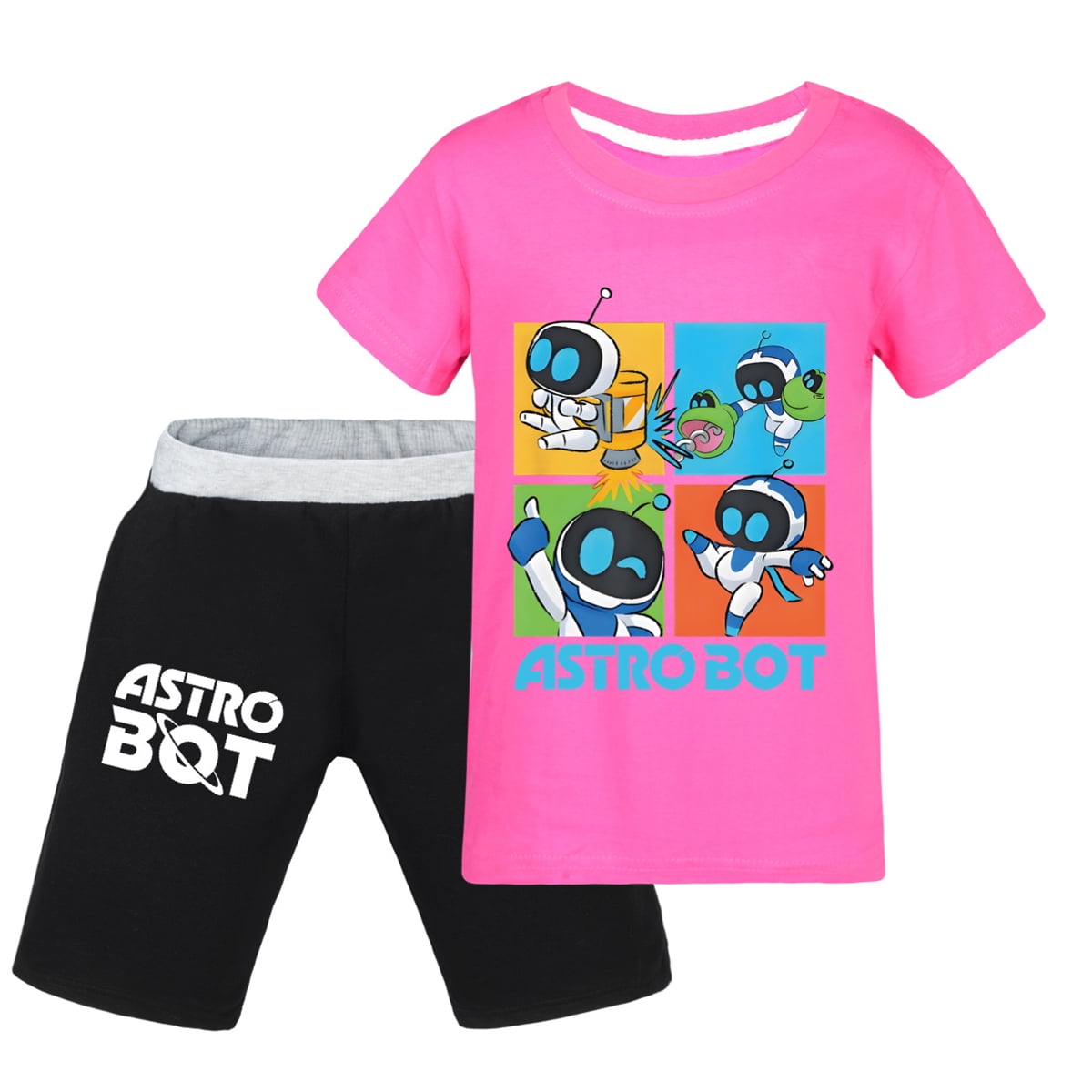 Boys Girls Astro Bot Cartoon Graphics T-Shirts Set Summer Video Game ...