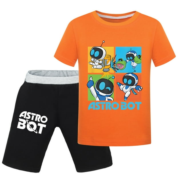Boys Girls Astro Bot Cartoon Graphics T-Shirts Set Summer Video Game ...