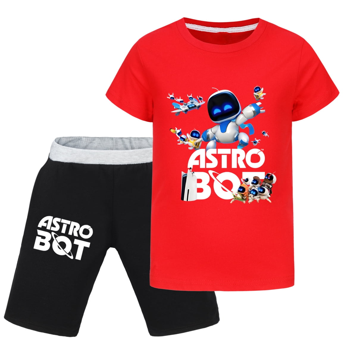Boys Girls Astro Bot Cartoon Graphics T-Shirts Set Summer Video Game ...