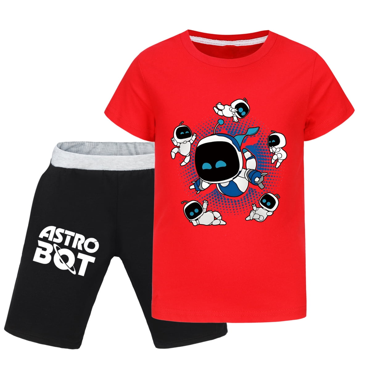 Boys Girls Astro Bot Cartoon Graphics T-Shirts Set Summer Video Game ...
