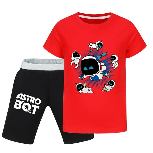 Boys Girls Astro Bot Cartoon Graphics T-Shirts Set Summer Video Game ...