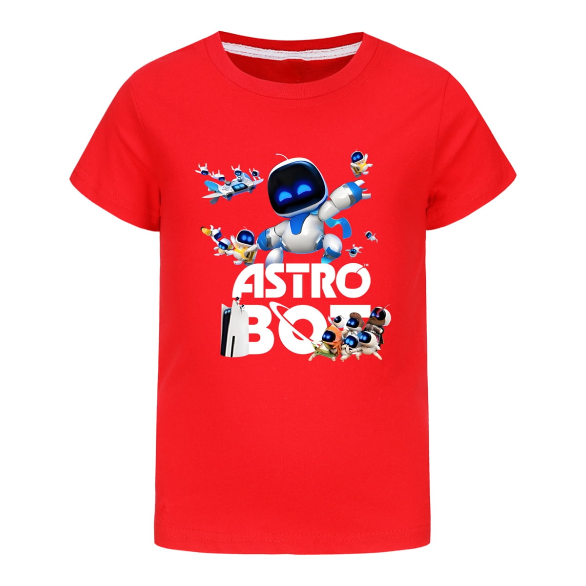 Boys Girls Astro Bot Cartoon Graphics T-Shirts Summer Game Fans Short Sleeve Crewneck Casual ...