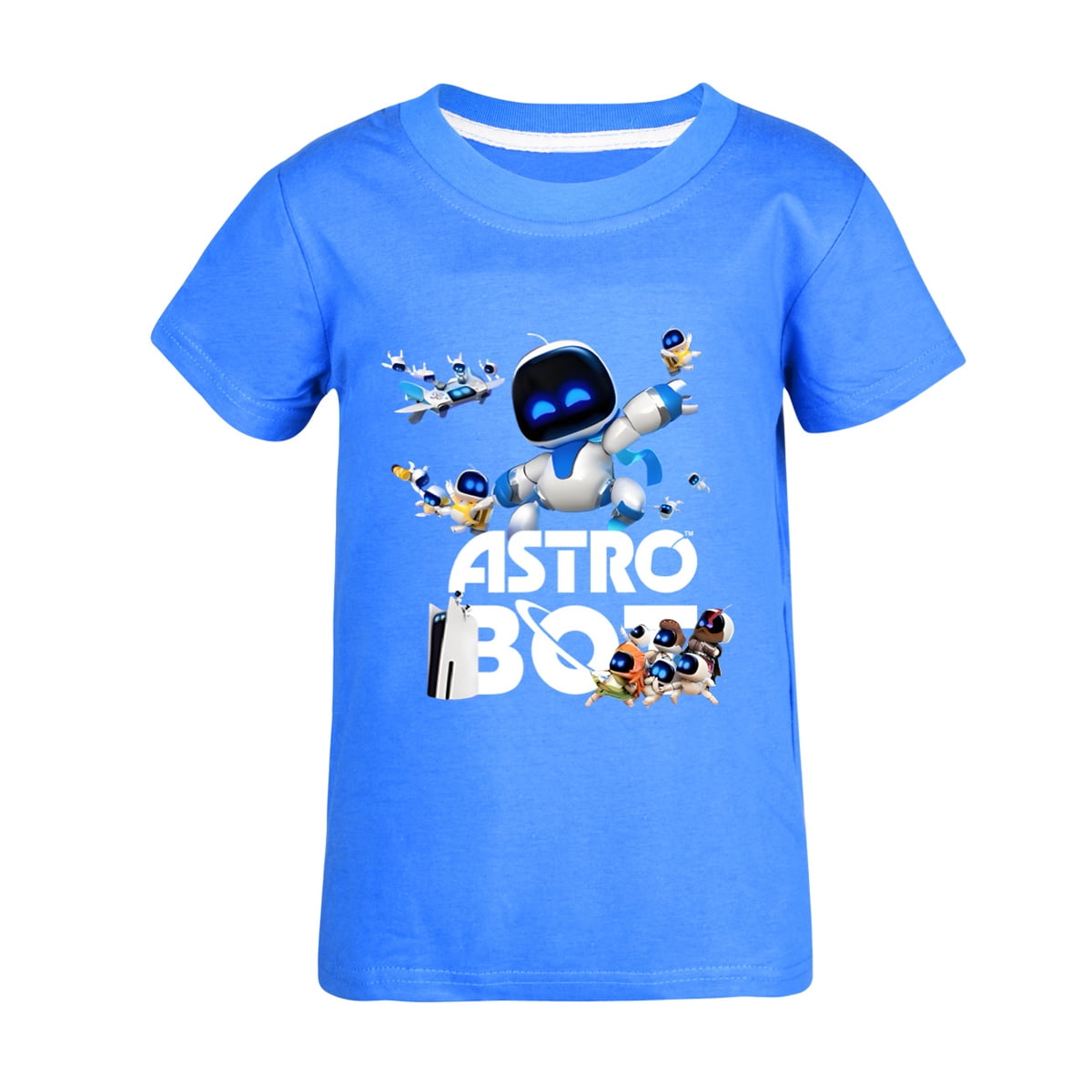 Boys Girls Astro Bot Cartoon Graphics T-Shirts Summer Game Fans Short Sleeve Crewneck Casual ...