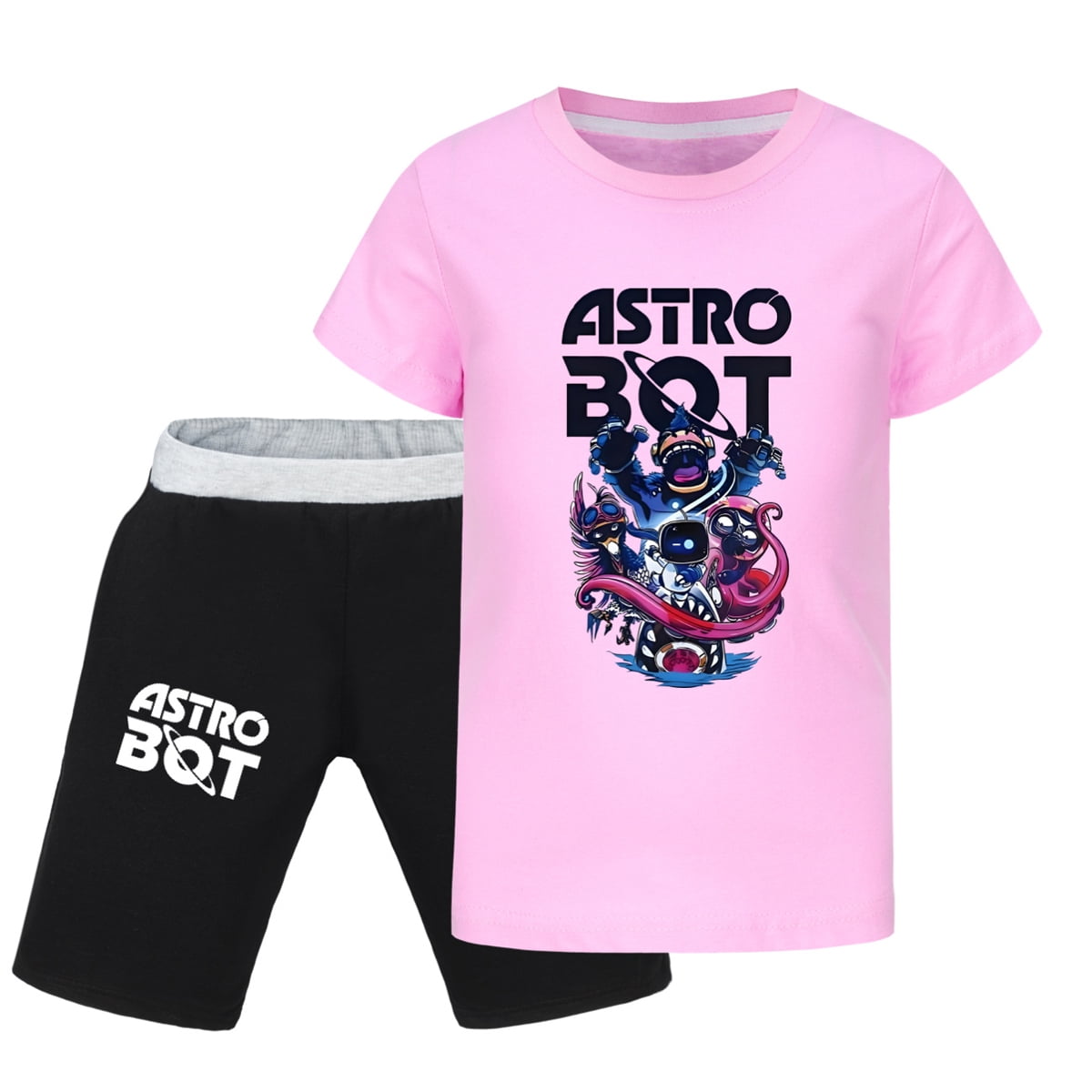 Boys Girls Astro Bot Cartoon T-Shirts Set Summer Video Game Fans Short ...