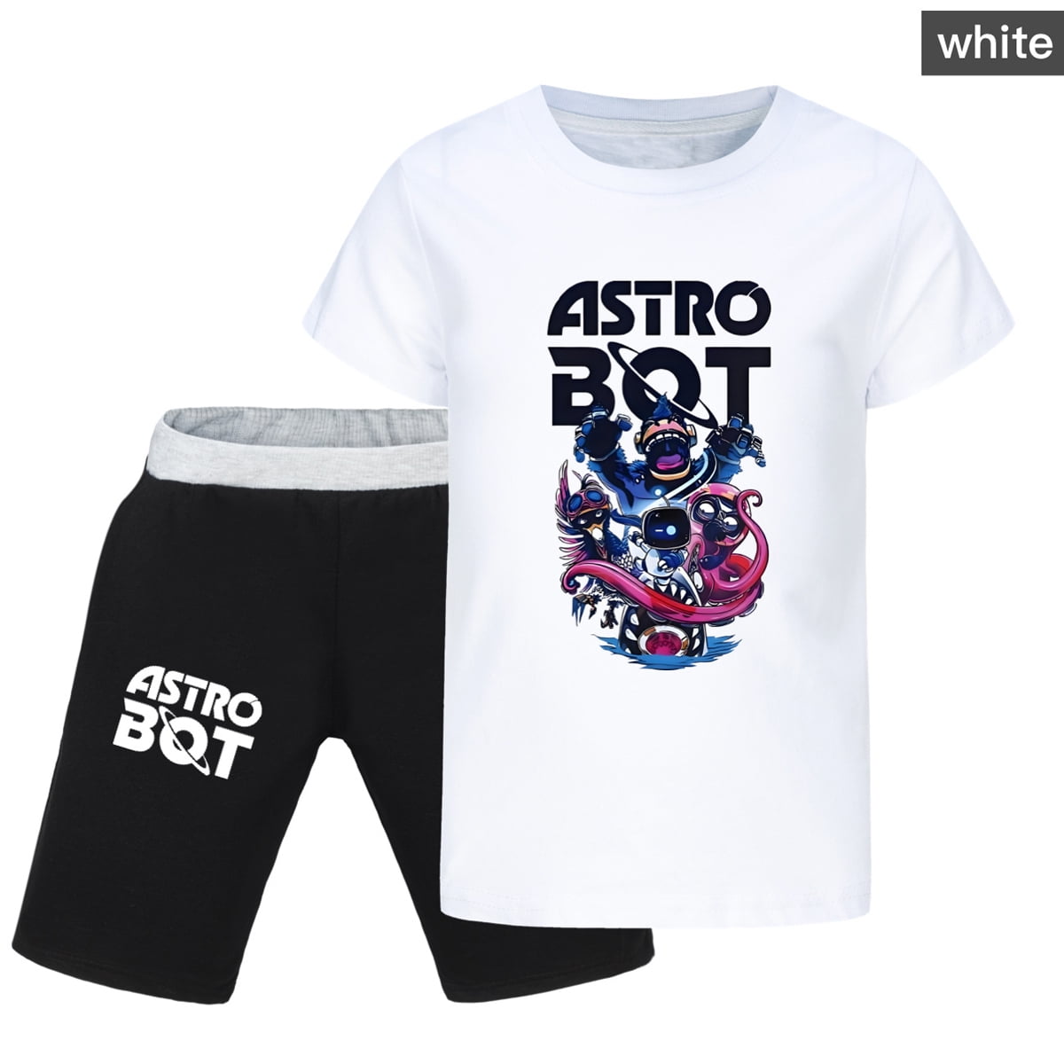 Boys Girls Astro Bot Cartoon T-Shirts Set Summer Video Game Fans Short ...