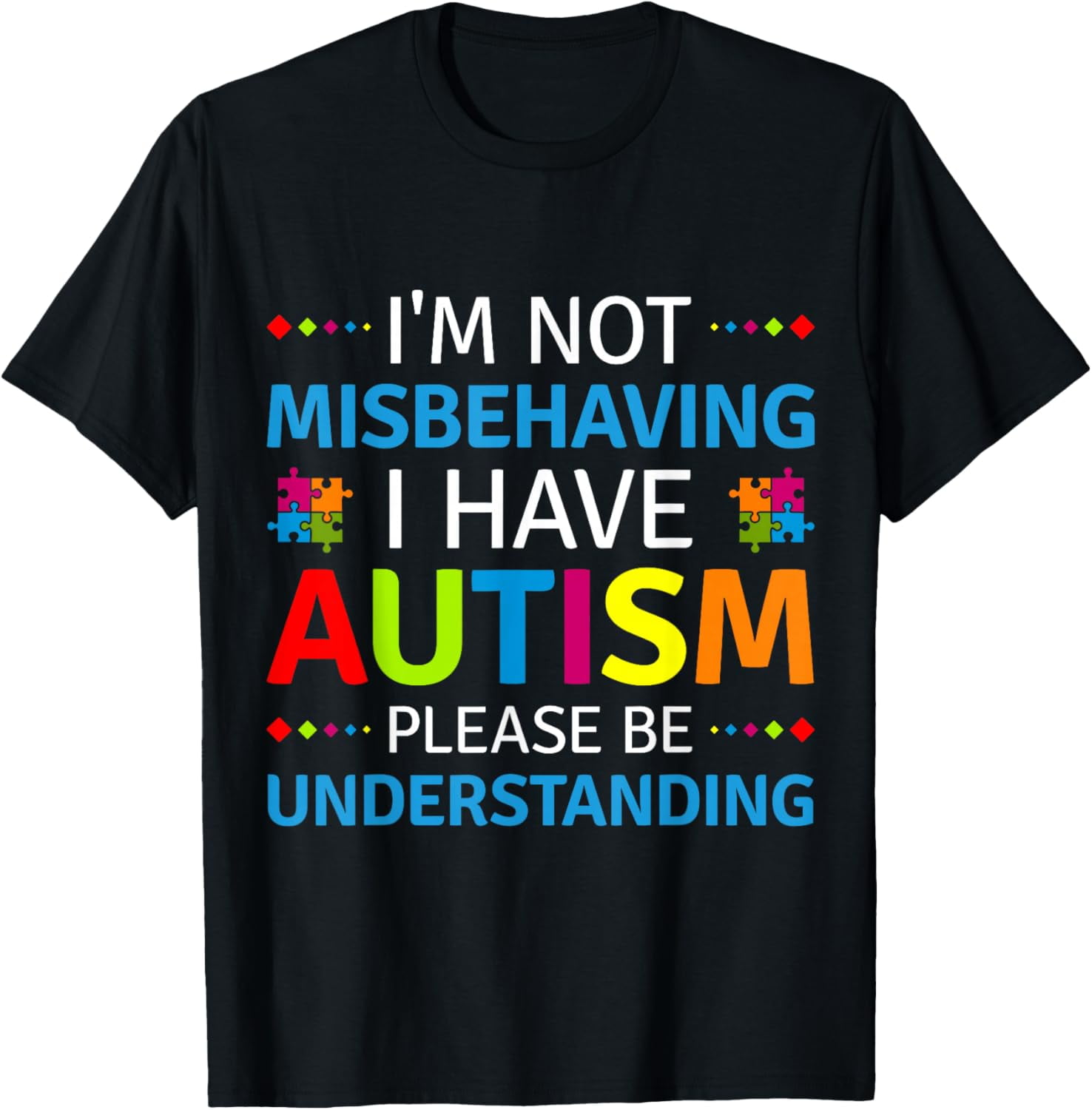 Boys Girls Autism Awareness Crew Neck T-Shirt Kids 100% Cotton Comfort ...