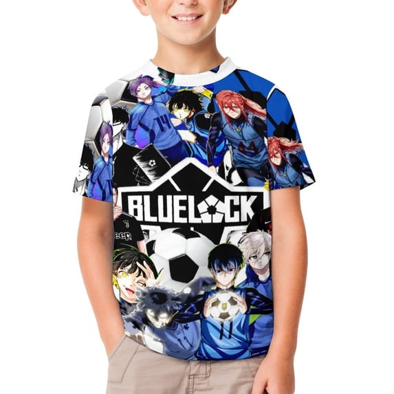 Boys Girls BLUE Ball LOC-,K T-Shirt Crewneck Short Sleeve Tee Shirt ...