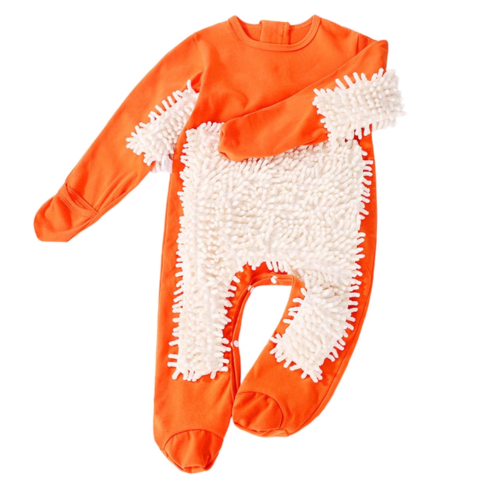 Boys Girls Baby Jumpsuit Unisex Long Sleeve Crewneck Footed Romper With ...