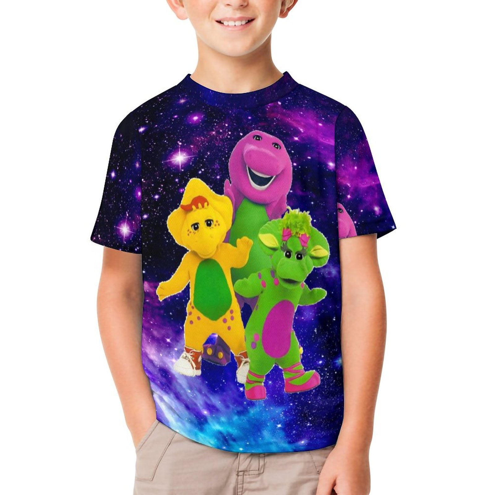 Boys Girls Barney Dinosaur Friends T-Shirts 3D Graphic Shirts Kids ...