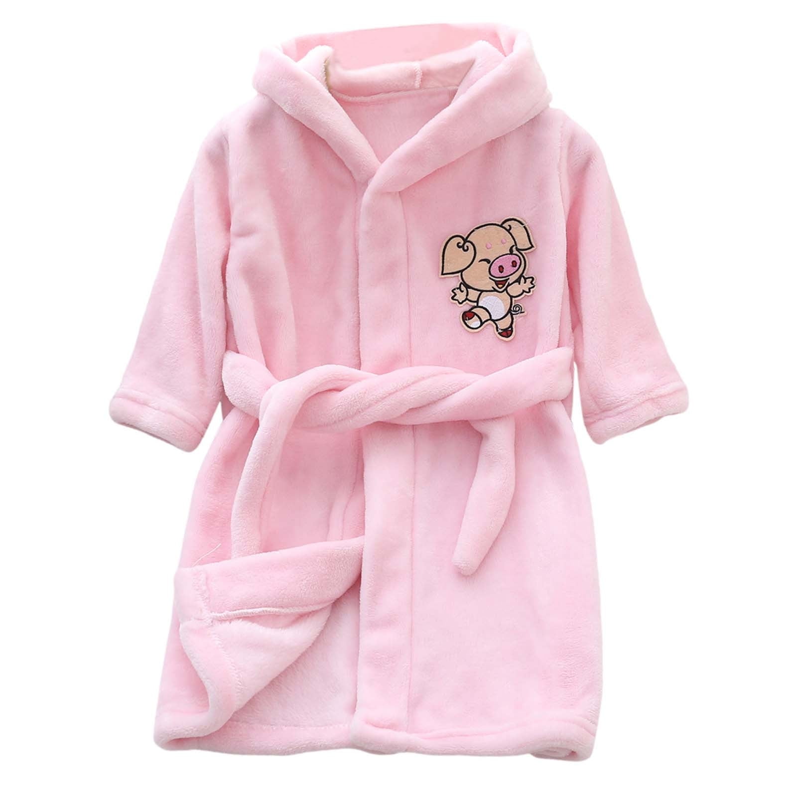 Boys Girls Bathrobes,Toddler Boy Girl Fuzzy Hooded Robes,Children's ...