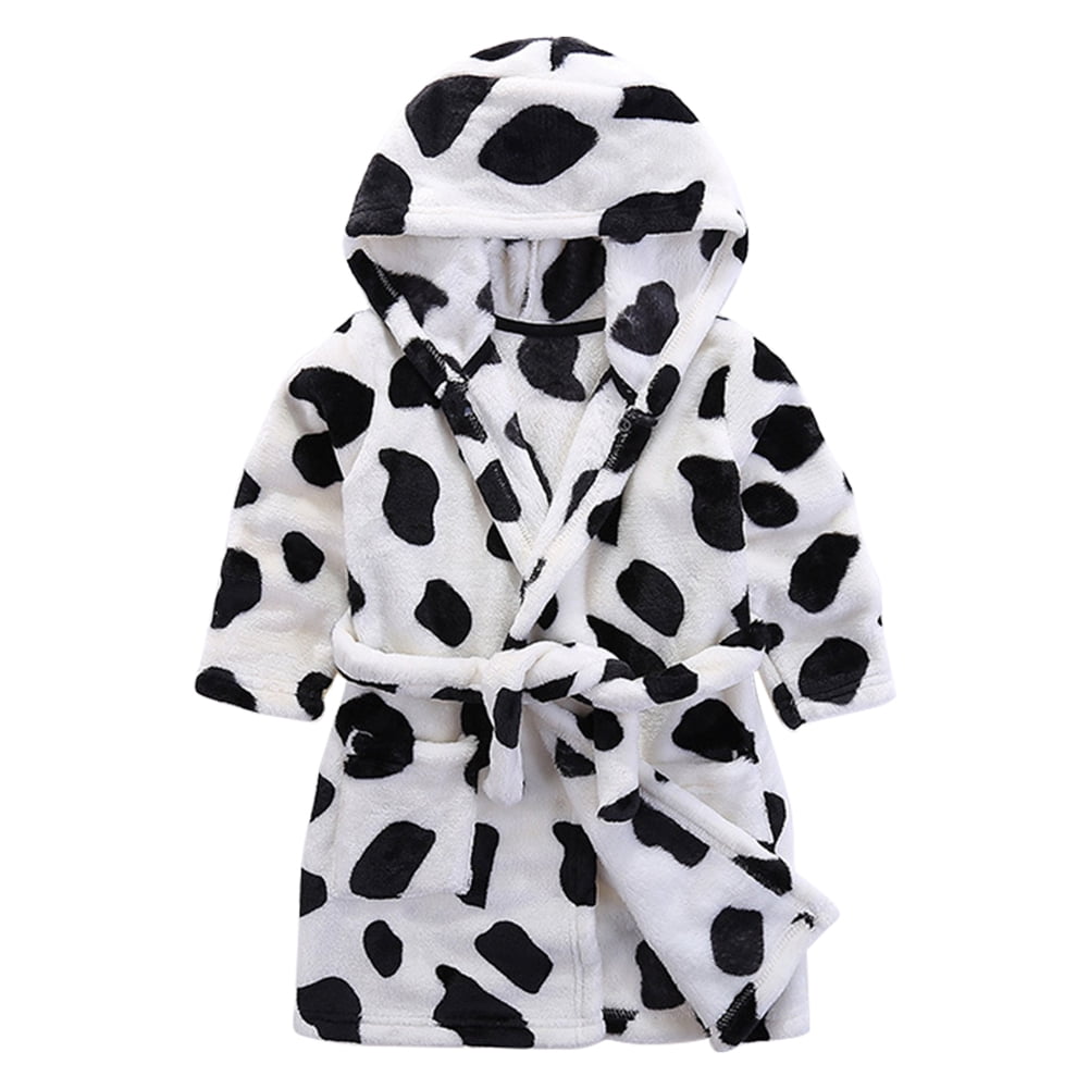 Boys Girls Bathrobes,Toddler Kids Hooded Robes Soft Children's Flannel ...