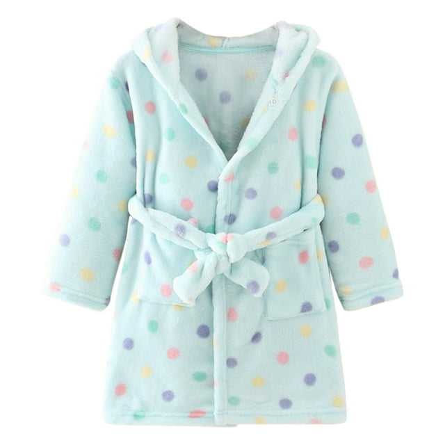 Boys Girls Bathrobes,Toddler Kids Hooded Robes Soft Children's Flannel ...