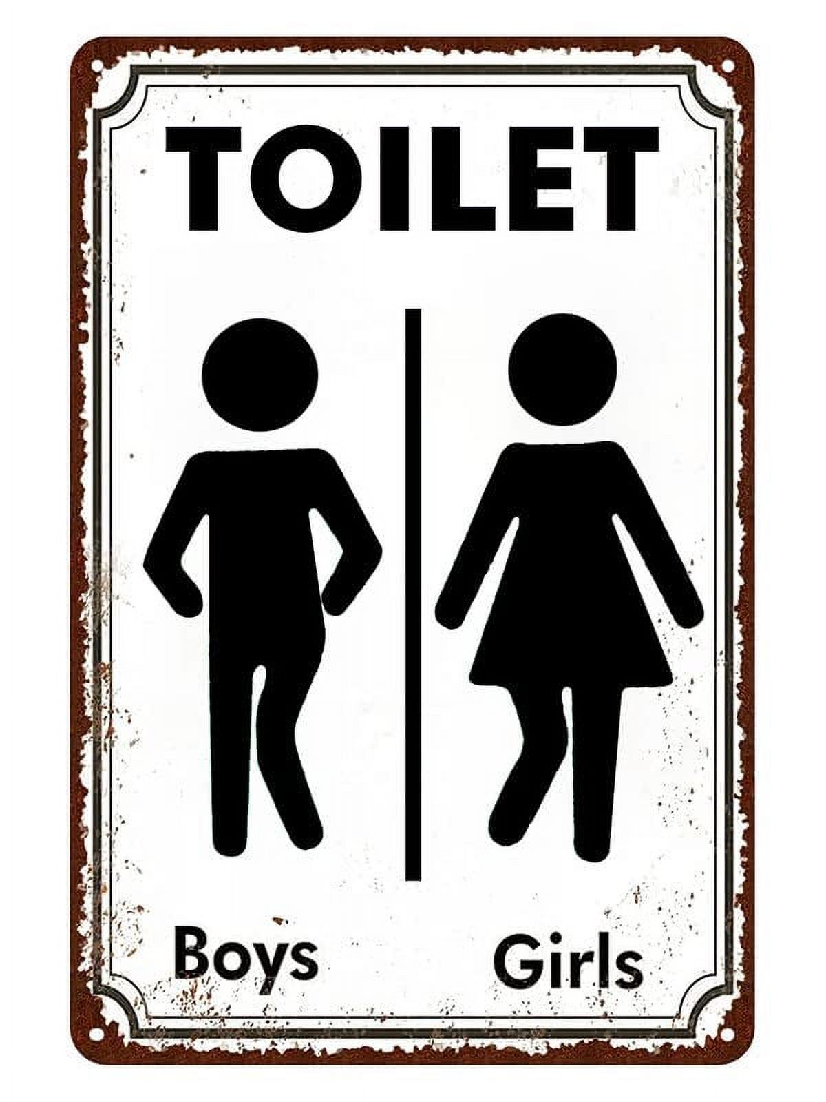 Boys Girls - Bathroom Vintage Aluminium Signs - Home Restroom Funny ...