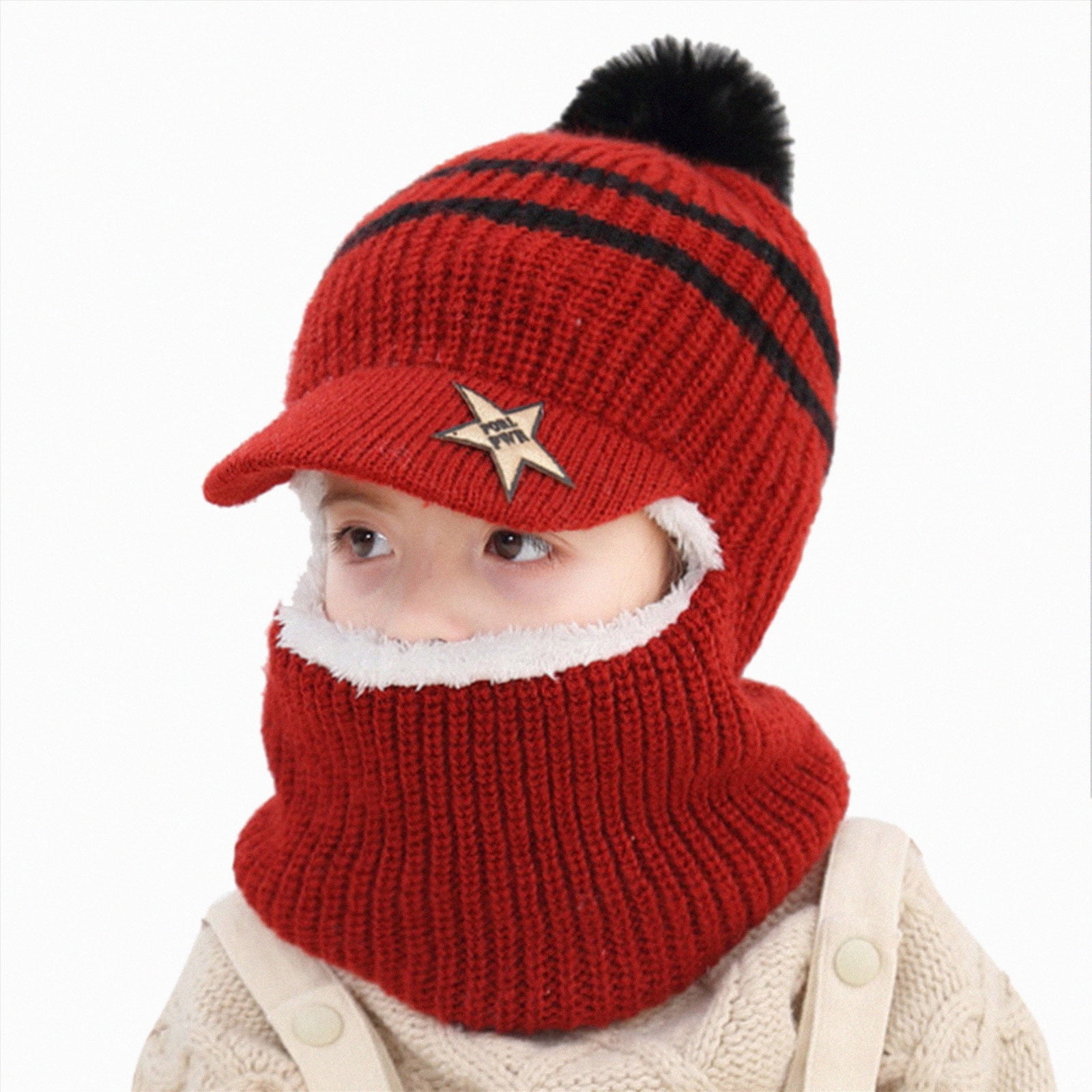 Boys Girls Beanies Toddler Baby Winter Hat Knitted Thick Warm Thermal ...