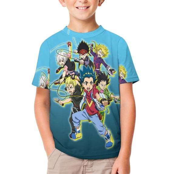Boys Girls Beybl0de Anime Burs7 T-Shirt Crewneck Short Sleeve Tee Shirt ...