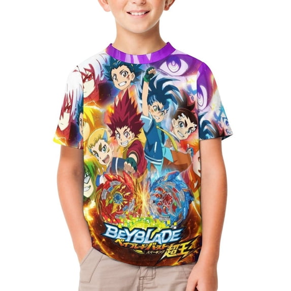 Boys Girls Beybl0de Anime Burs7 T-Shirt Crewneck Short Sleeve Tee Shirt ...