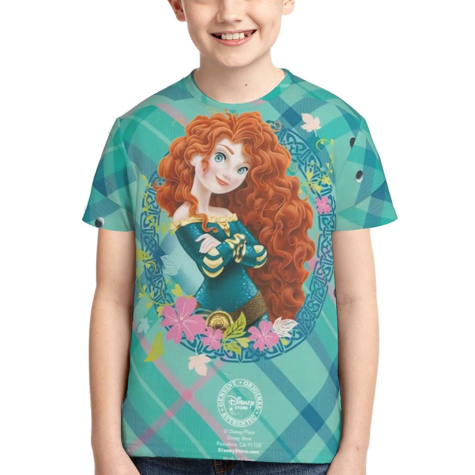 Boys Girls Brave Merida Grid Poster T-Shirt Crewneck Short Sleeve Tees ...