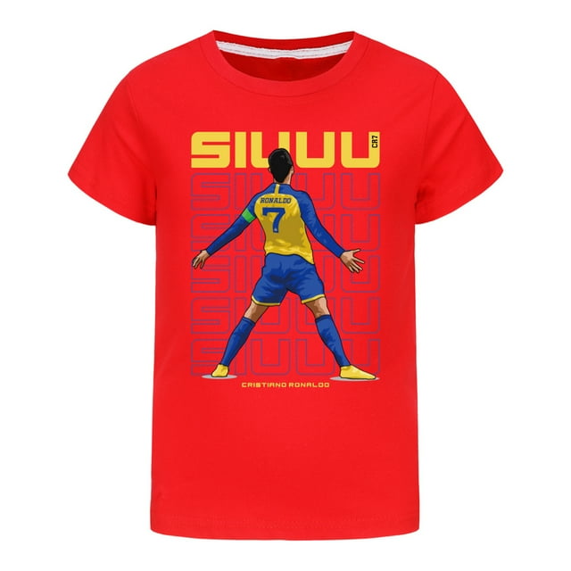 Boys Girls CR7 Cristiano Ronaldo Cartoon Graphics T-Shirts Siu Summer Short Sleeve Soft Active ...