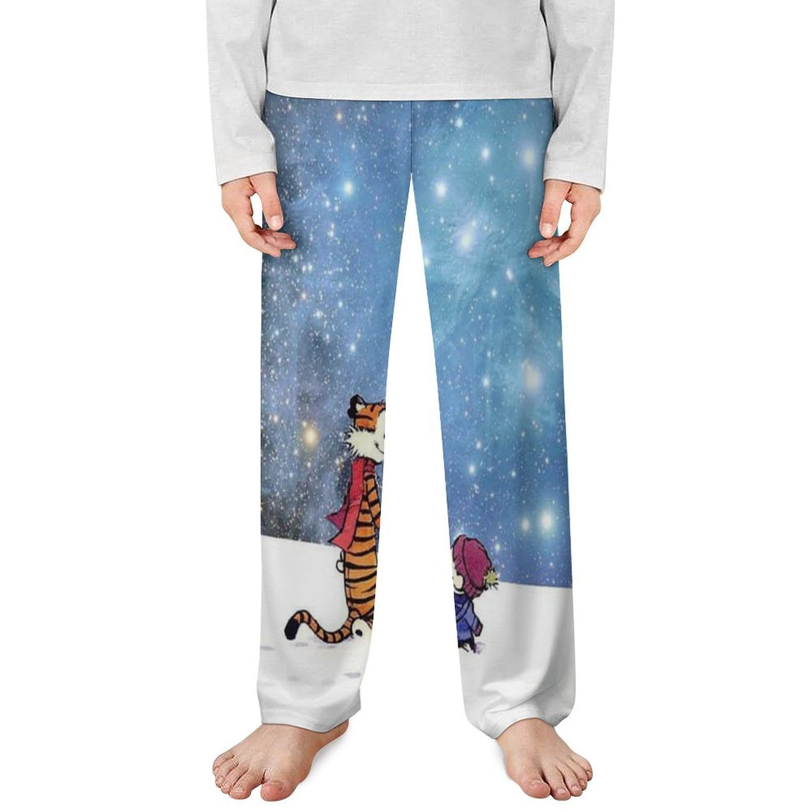 Boys Girls Calvin And Hobbe Pajama Pants Cartoon Casual Lounge PJ Bottoms with Pockets - Walmart.com