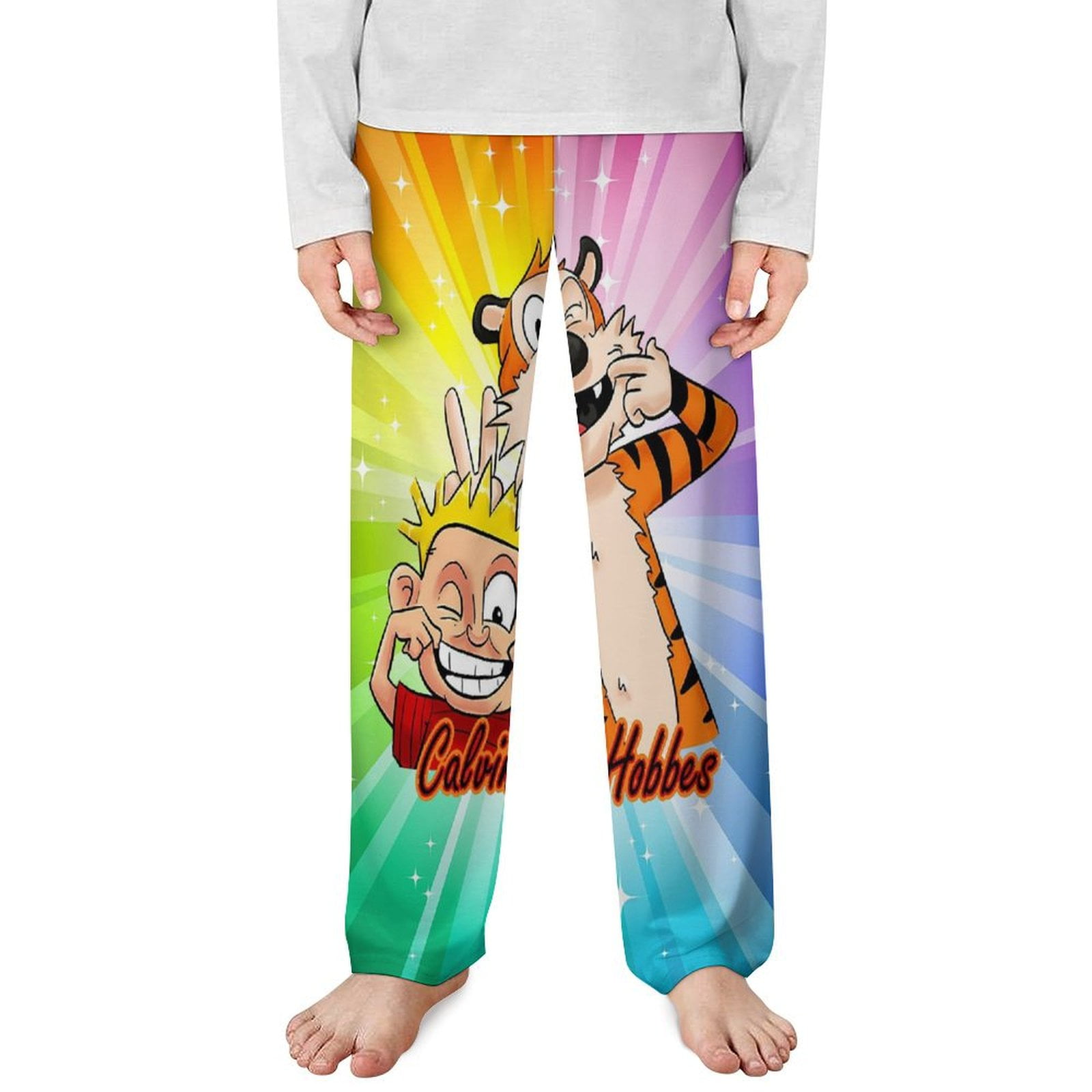 Boys Girls Calvin And Hobbe Pajama Pants Cartoon Casual Lounge PJ Bottoms with Pockets - Walmart.com