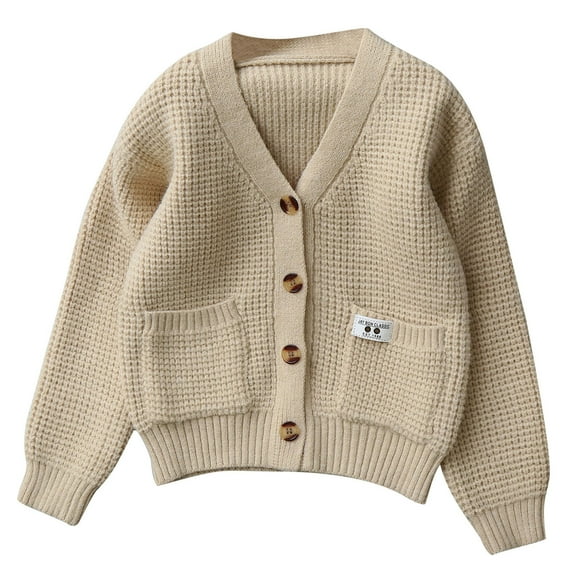 Boys Girls Cardigan Soft Cotton Knit Casual V Neck Uniform Sweaters ...