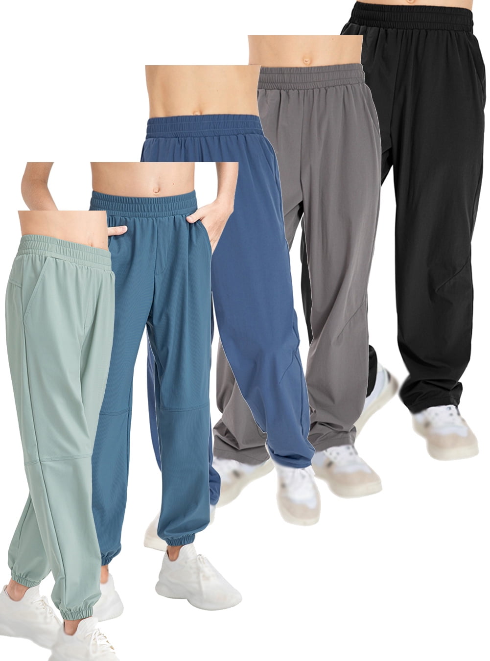 Boys Girls Cargo Jogger Pants, Kids Hiking Pants Running Fitness ...