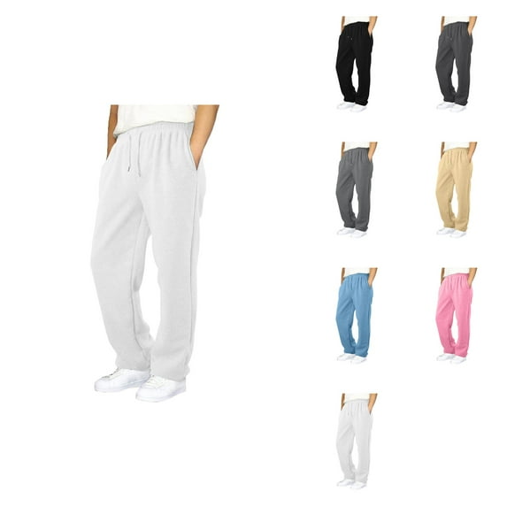 Boys Girls Casual Athletic Joggers, Straight Leg Open Bottom Sweatpants ...