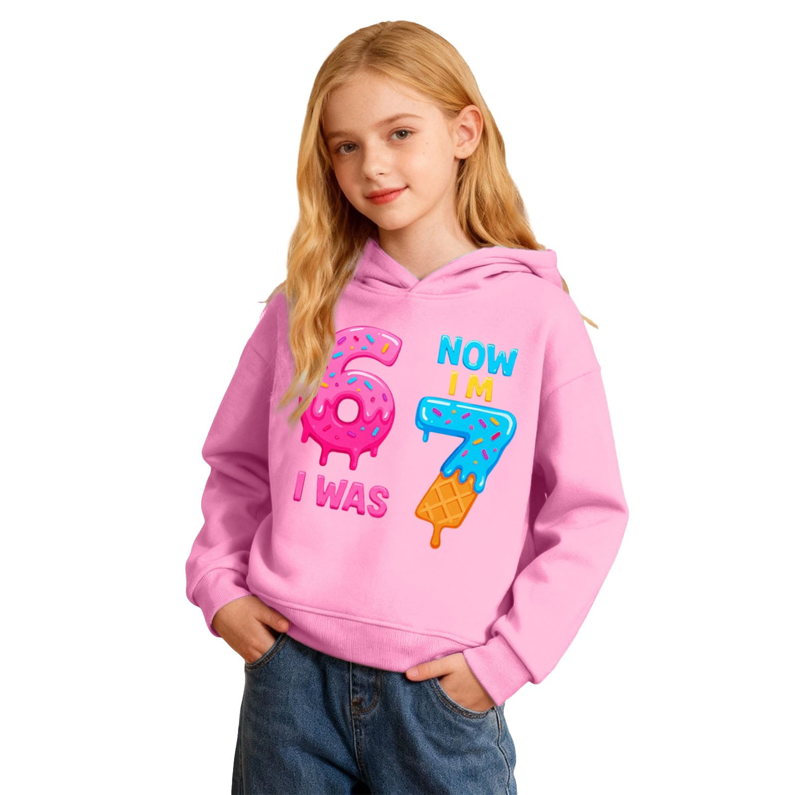 Boys Girls Casual Printed Hoodie Kids Unisex Front Graphic Pull Over ...