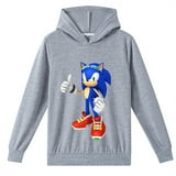 Boys Girls Casual Sweatshirts Hooded Movie Cartoon Sonic Long Sleeve ...